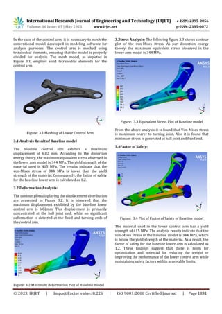 STRESS ANALYSIS & OPTIMIZATION OF A LOWER CONTROL ARM OF SUSPENSION ...