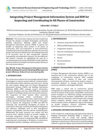 Integrating Project Management Information System and BIM for Inspecting and Coordinating In All ...