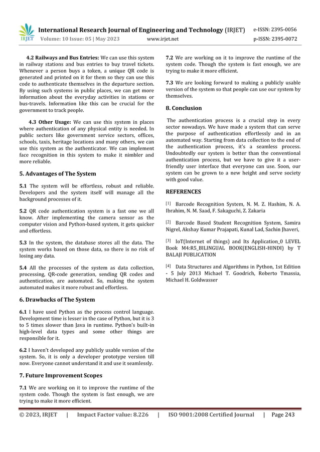 A Barcode-Based Prototype Authentication System Using Python Programming and Database ...