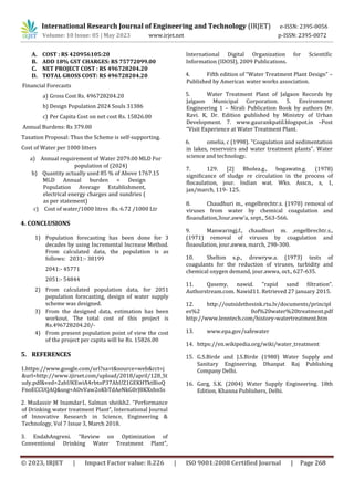 “DESIGN OF WTP FOR NASHIRABAD MUNICIPAL COUNCIL” | PDF