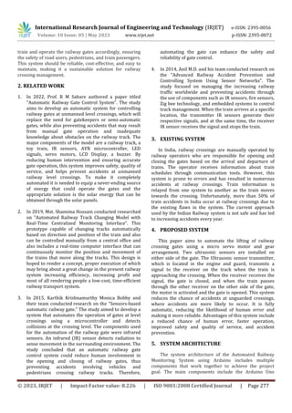 AUTOMATED RAILWAY MONITORING SYSTEM | PDF | Rail Travel | Travel Type