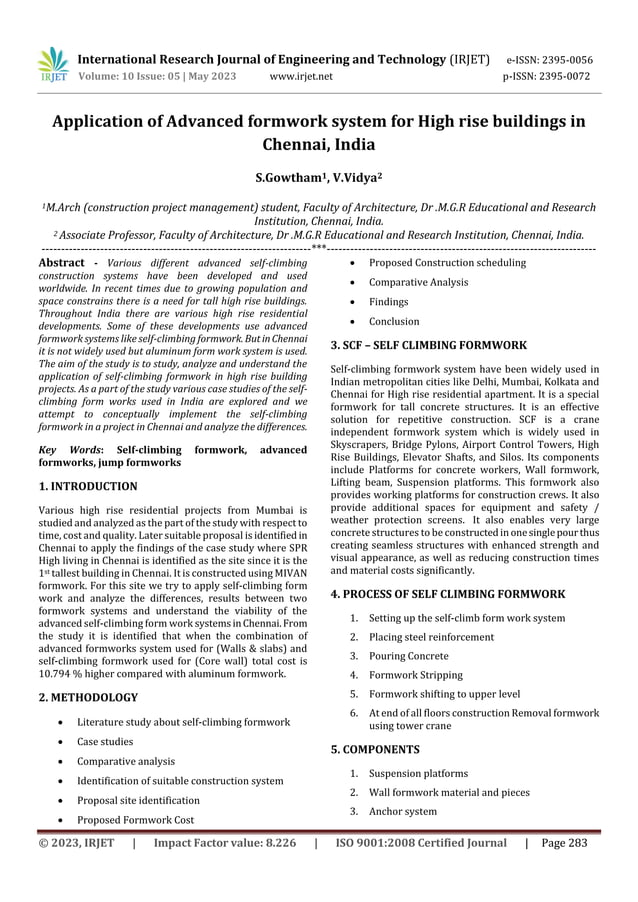 Application of Advanced formwork system for High rise buildings in ...