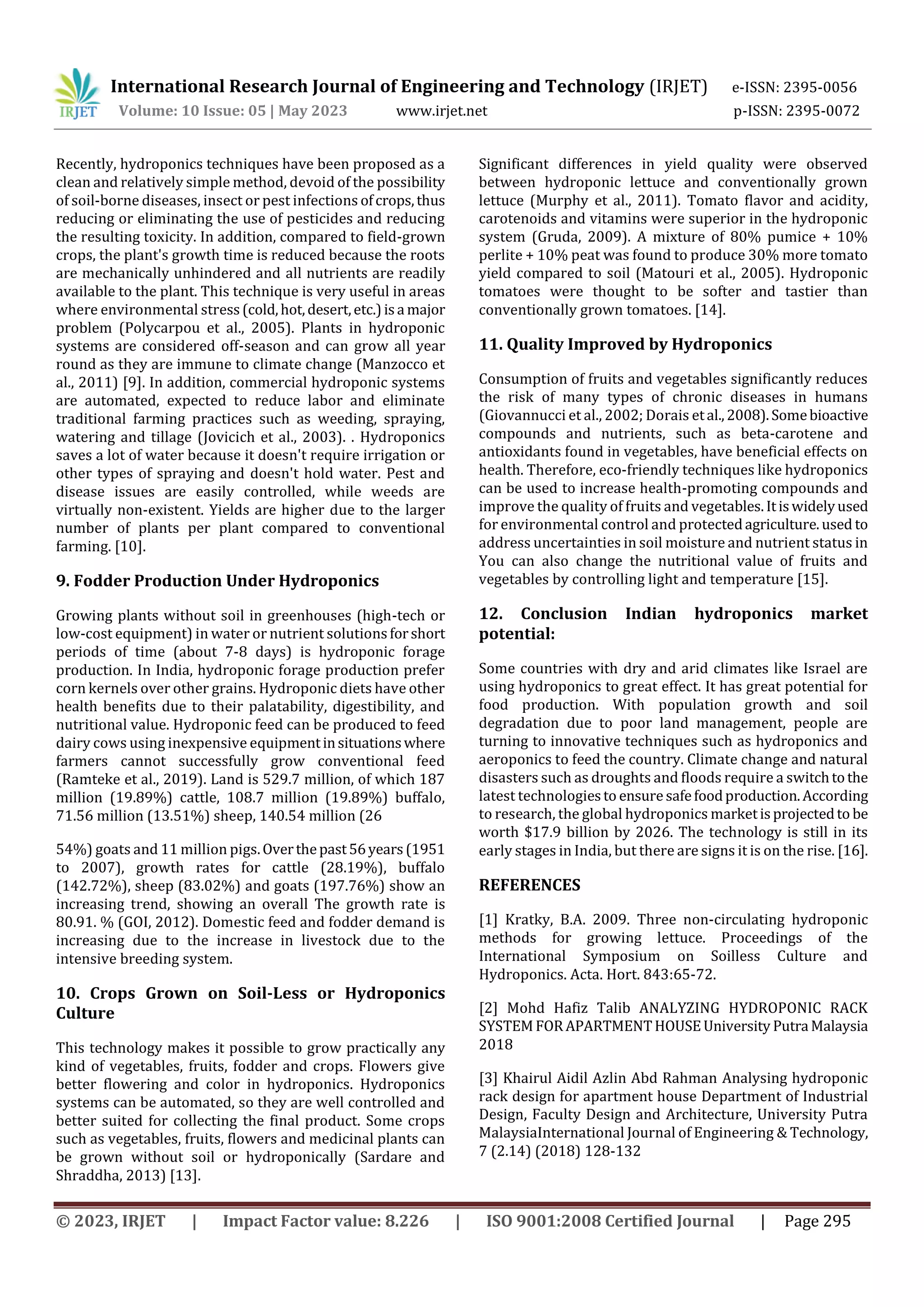 A review on Automation in Hydroponics | PDF