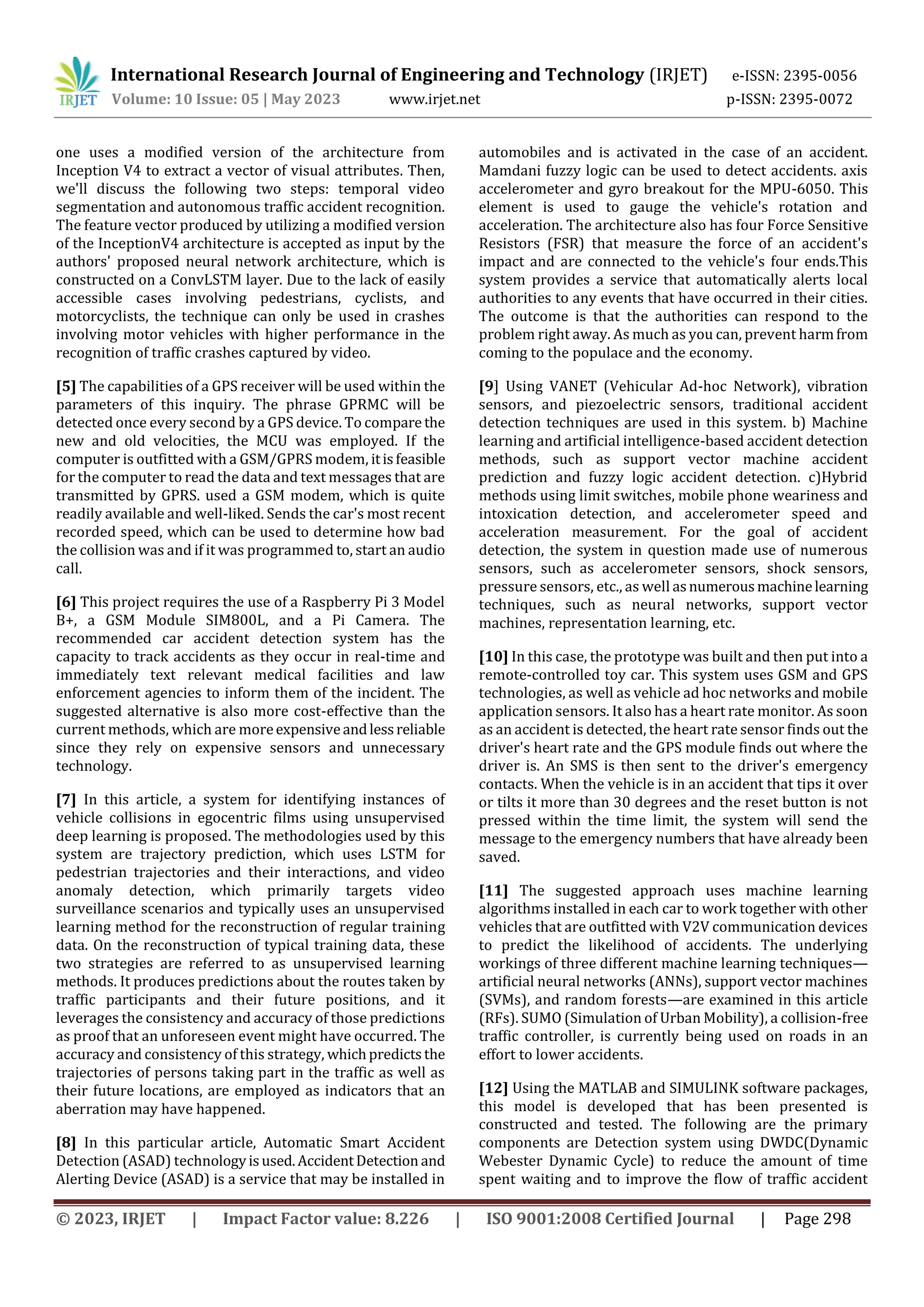 ACCIDENT DETECTION USING BiLSTM | PDF