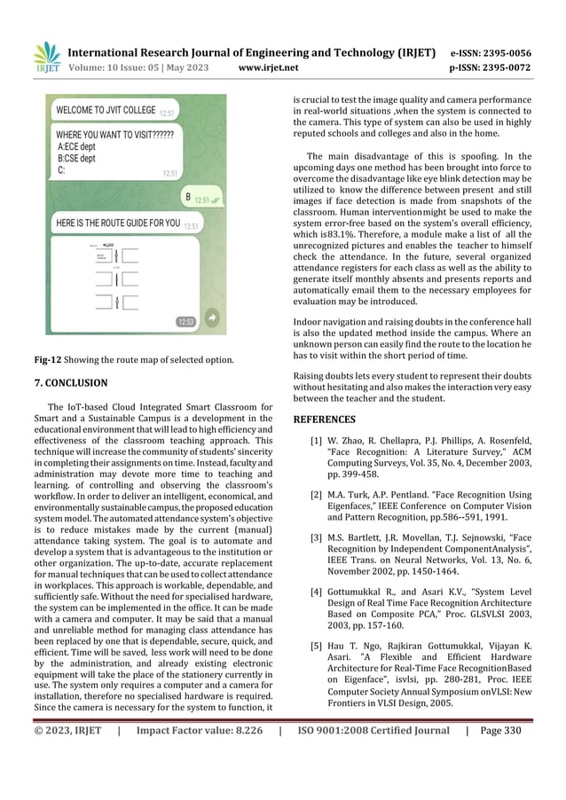 Smart Classroom Monitoring using Machine Learning and IoT | PDF