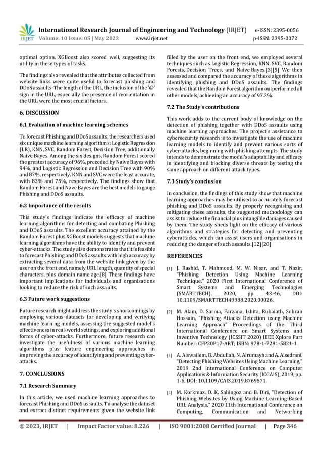 Examining the emerging threat of Phishing and DDoS attacks using Machine Learning models. | PDF