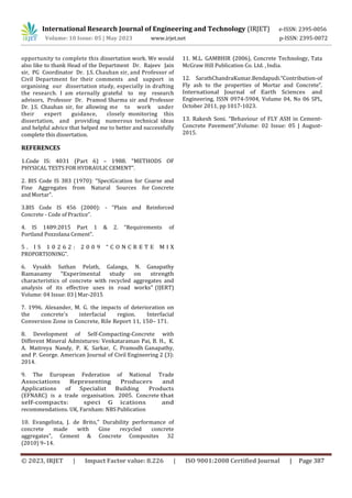 AN EXPERIMENTAL STUDY ON STRENGTH OF CONCRETE USING RECYCLED AGGREGATES ...