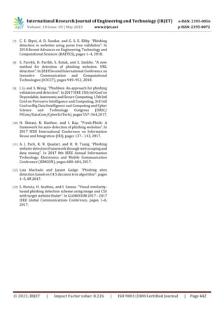 DETECTION OF PHISHING WEBSITES USING MACHINE LEARNING | PDF