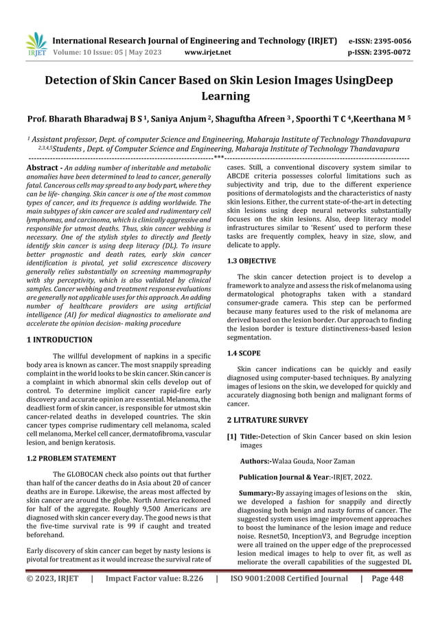 Detection of Skin Cancer Based on Skin Lesion Images UsingDeep Learning | PDF | Skin and ...