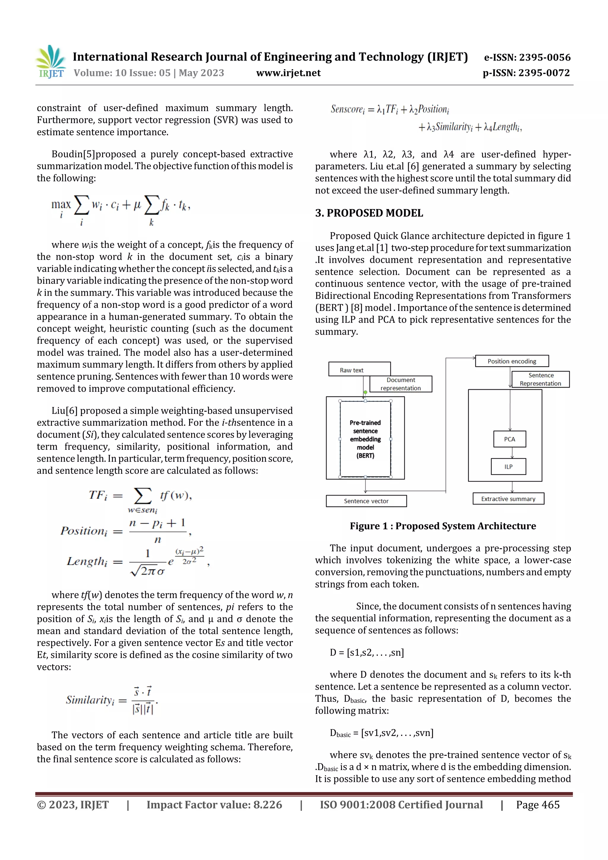 Quick Glance Unsupervised Extractive Summarization Model Pdf