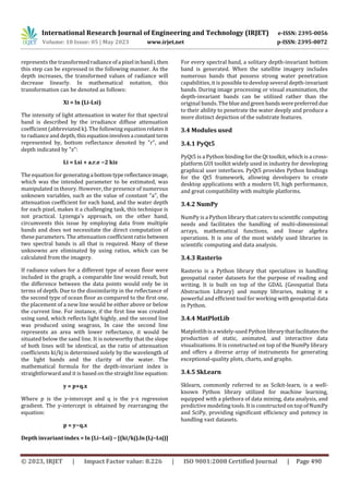 ESTIMATION OF DEPTH OF RIVER BY BATHYMETRY OF SATELLITE IMAGES | PDF