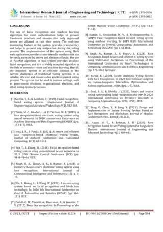 A Novel Method for Facial Recognition Based Smart Voting System Using Machine Learning | PDF