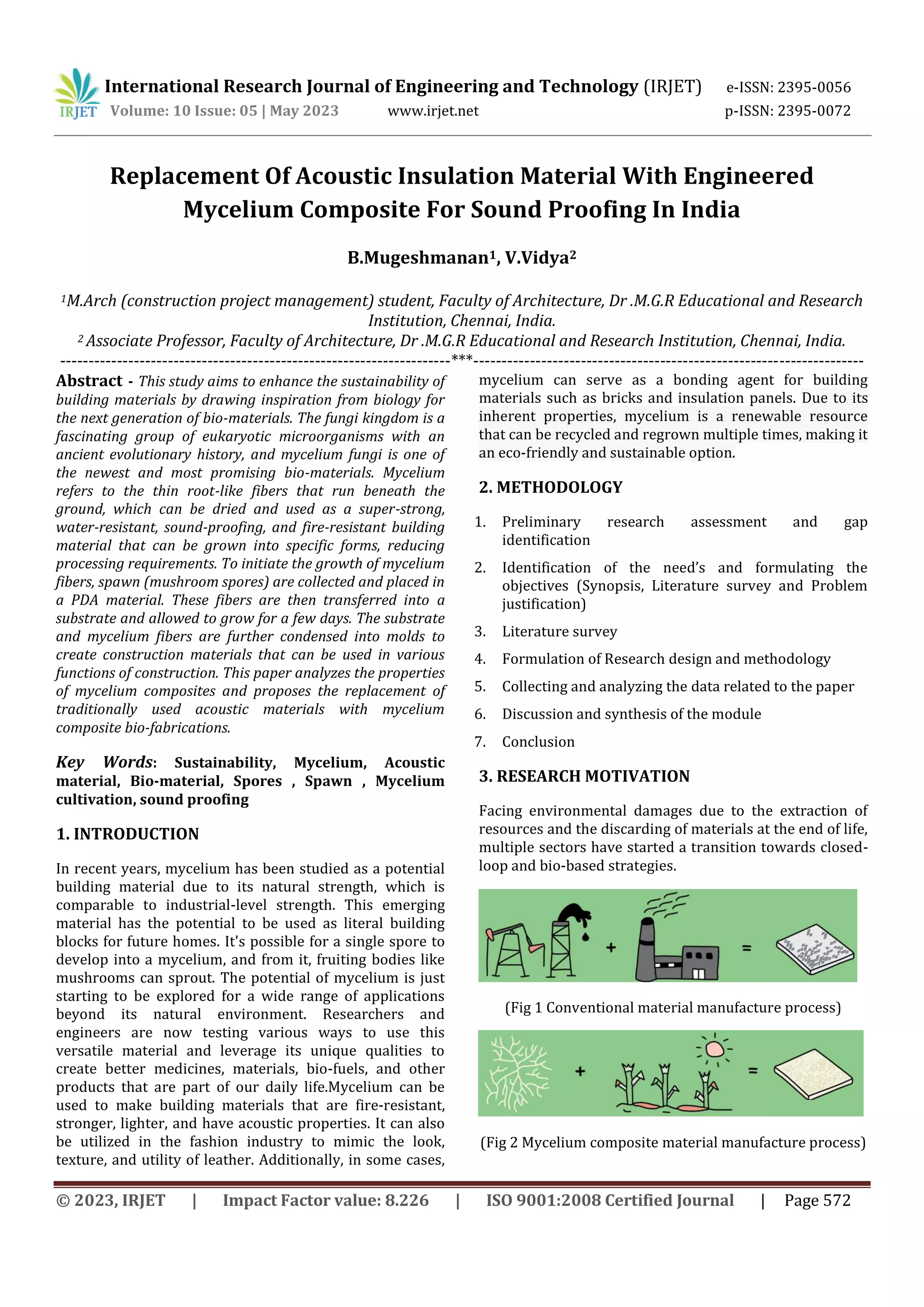Replacement Of Acoustic Insulation Material With Engineered Mycelium ...