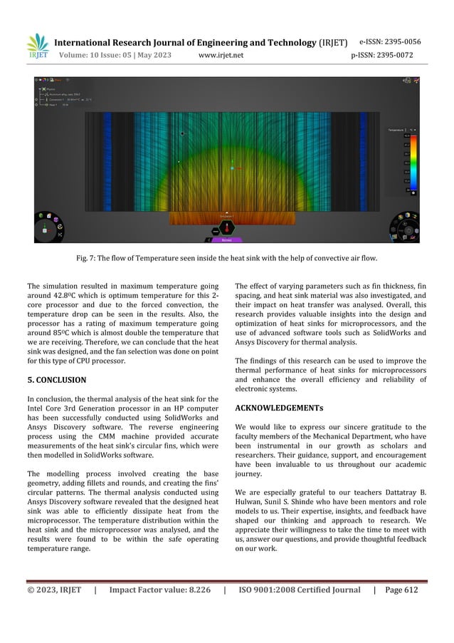 Thermal Characterization And Performance Evaluation Of Cpu Heat Sink