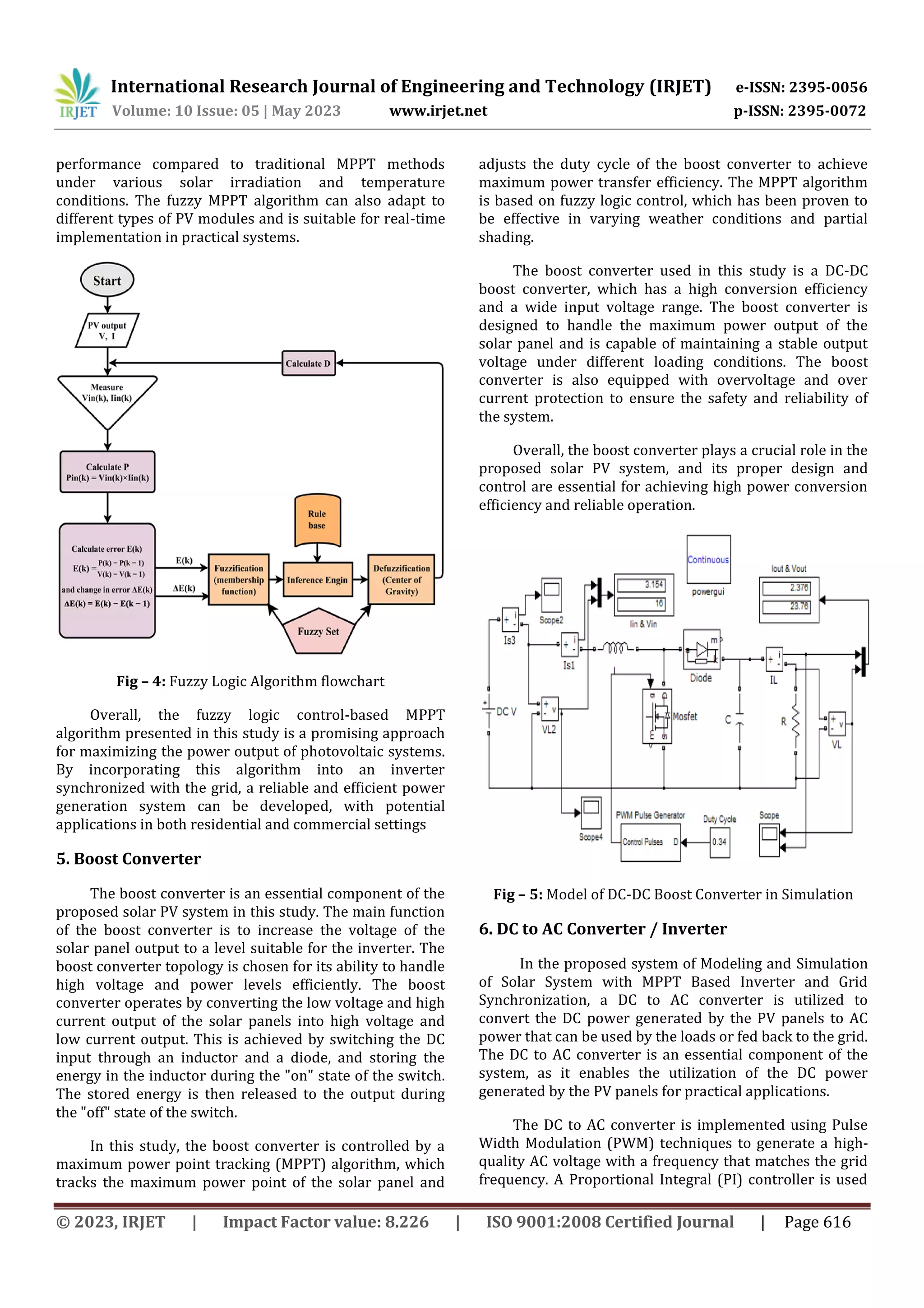 Modeling and Simulation of Solar System with MPPT Based Inverter and Grid Synchronization | PDF
