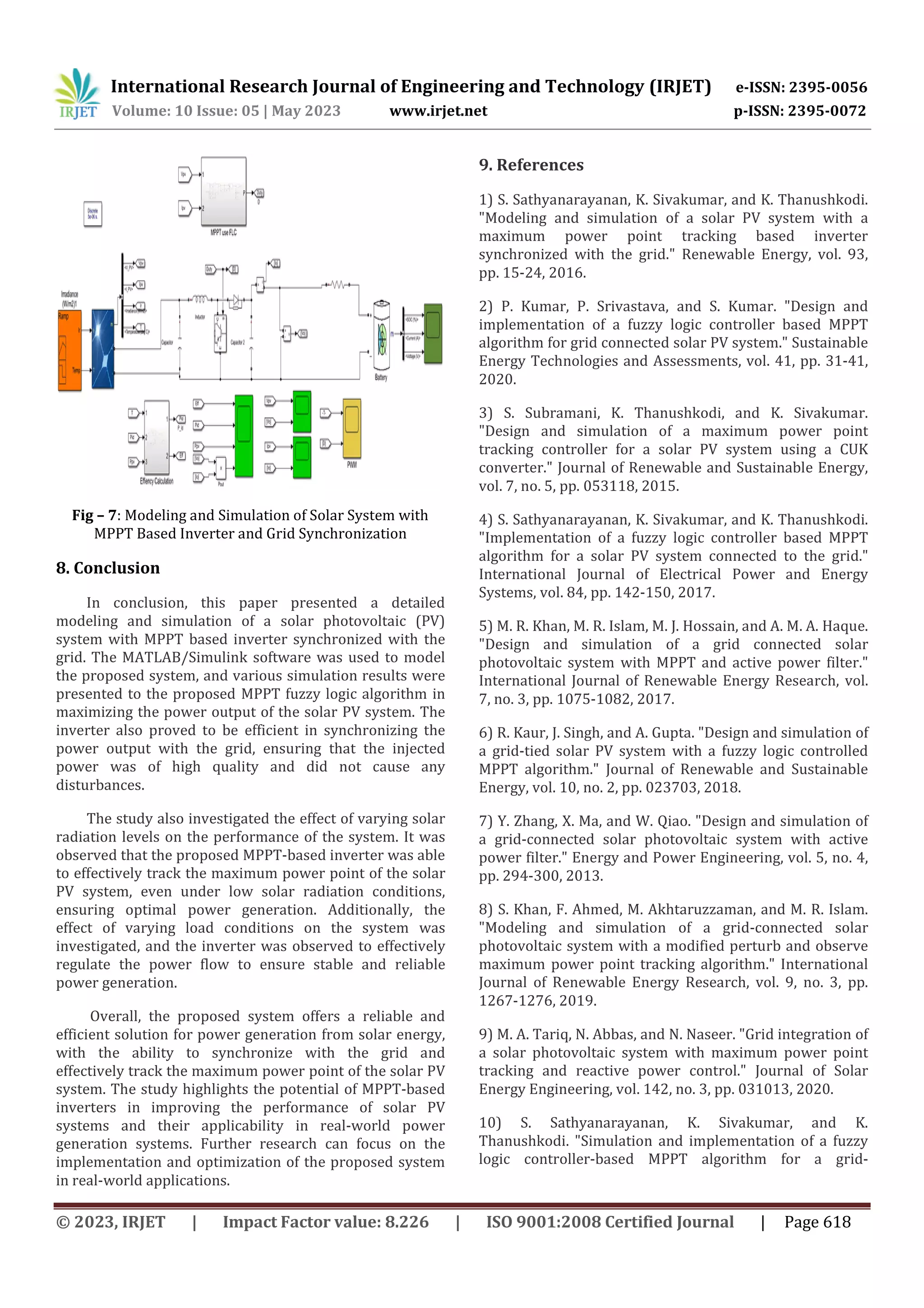 Modeling and Simulation of Solar System with MPPT Based Inverter and ...