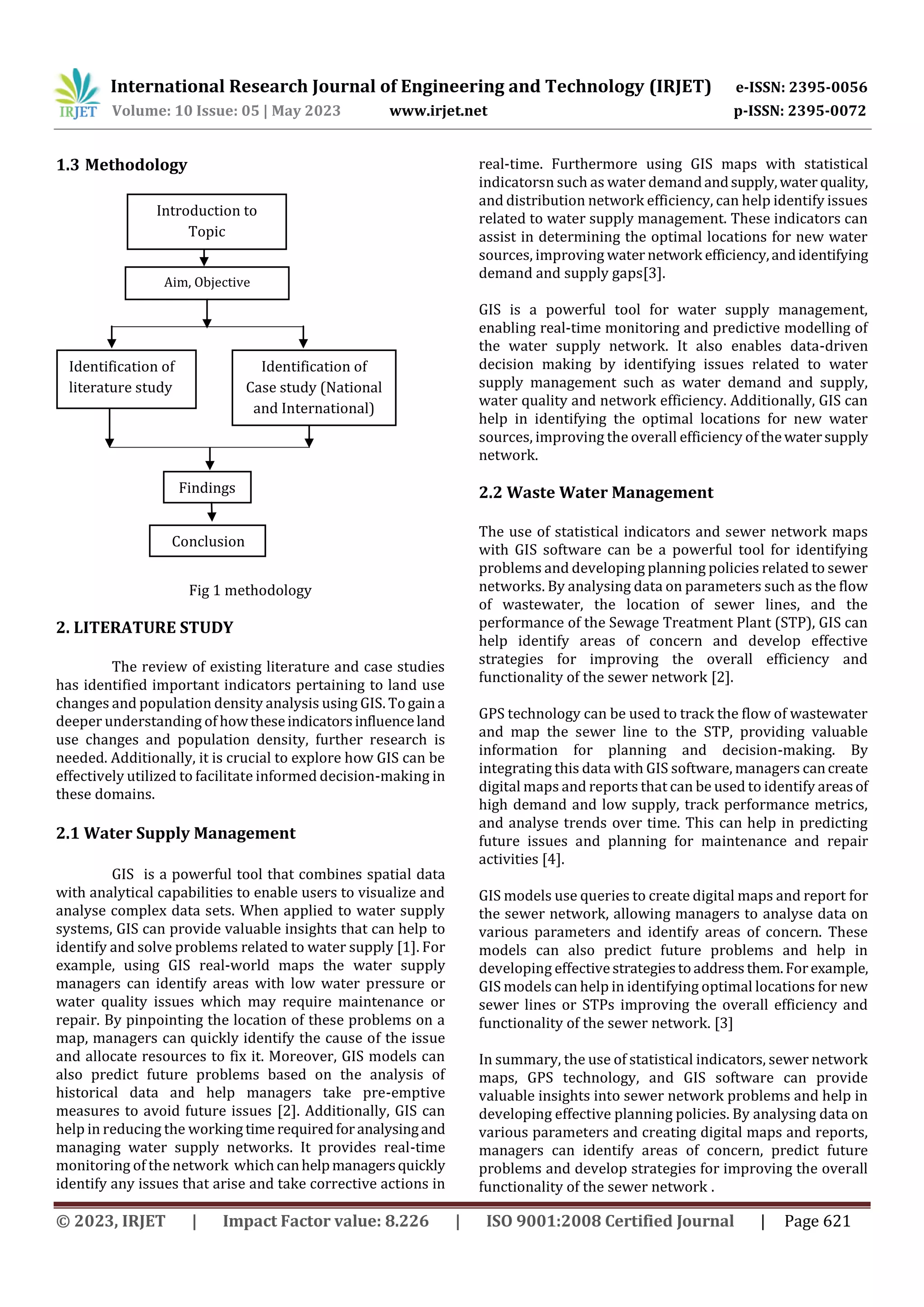 STUDY OF WATER MANAGEMENT SYSTEM USING GEOGRAPHIC INFORMATION SYSTEM | PDF