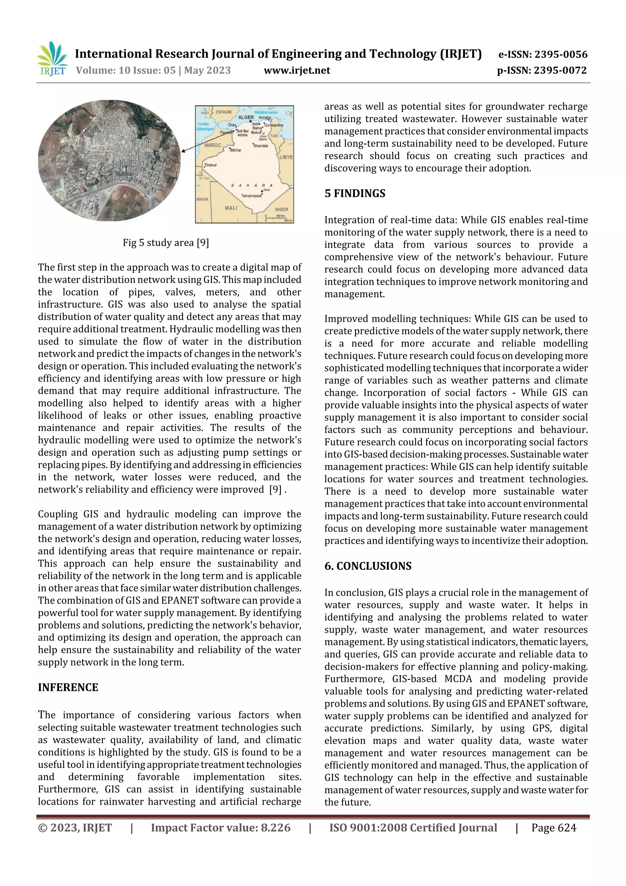 STUDY OF WATER MANAGEMENT SYSTEM USING GEOGRAPHIC INFORMATION SYSTEM | PDF