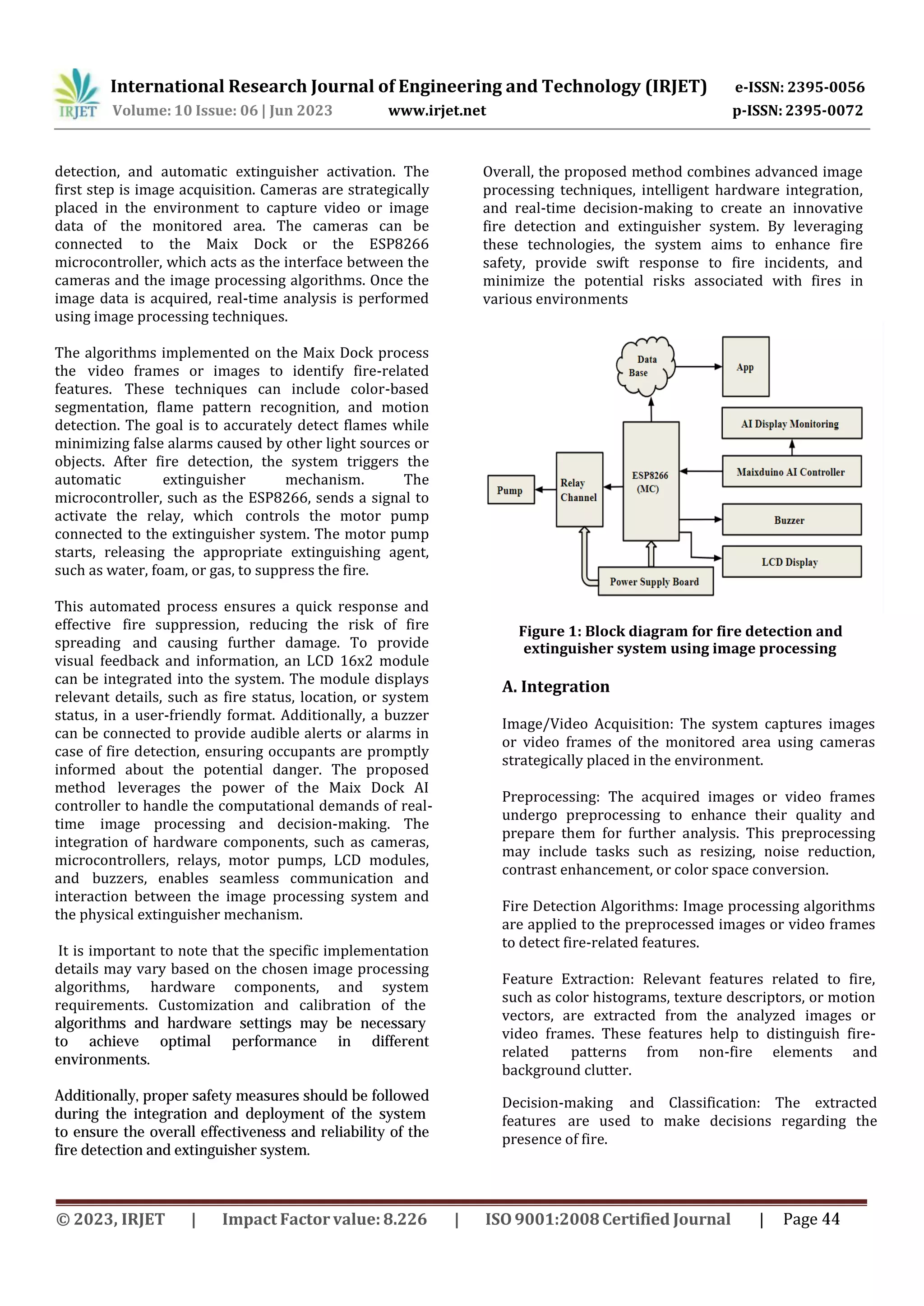 FIRE DETECTION AND EXTINGUISHER SYSTEM USING IMAGE PROCESSING | PDF