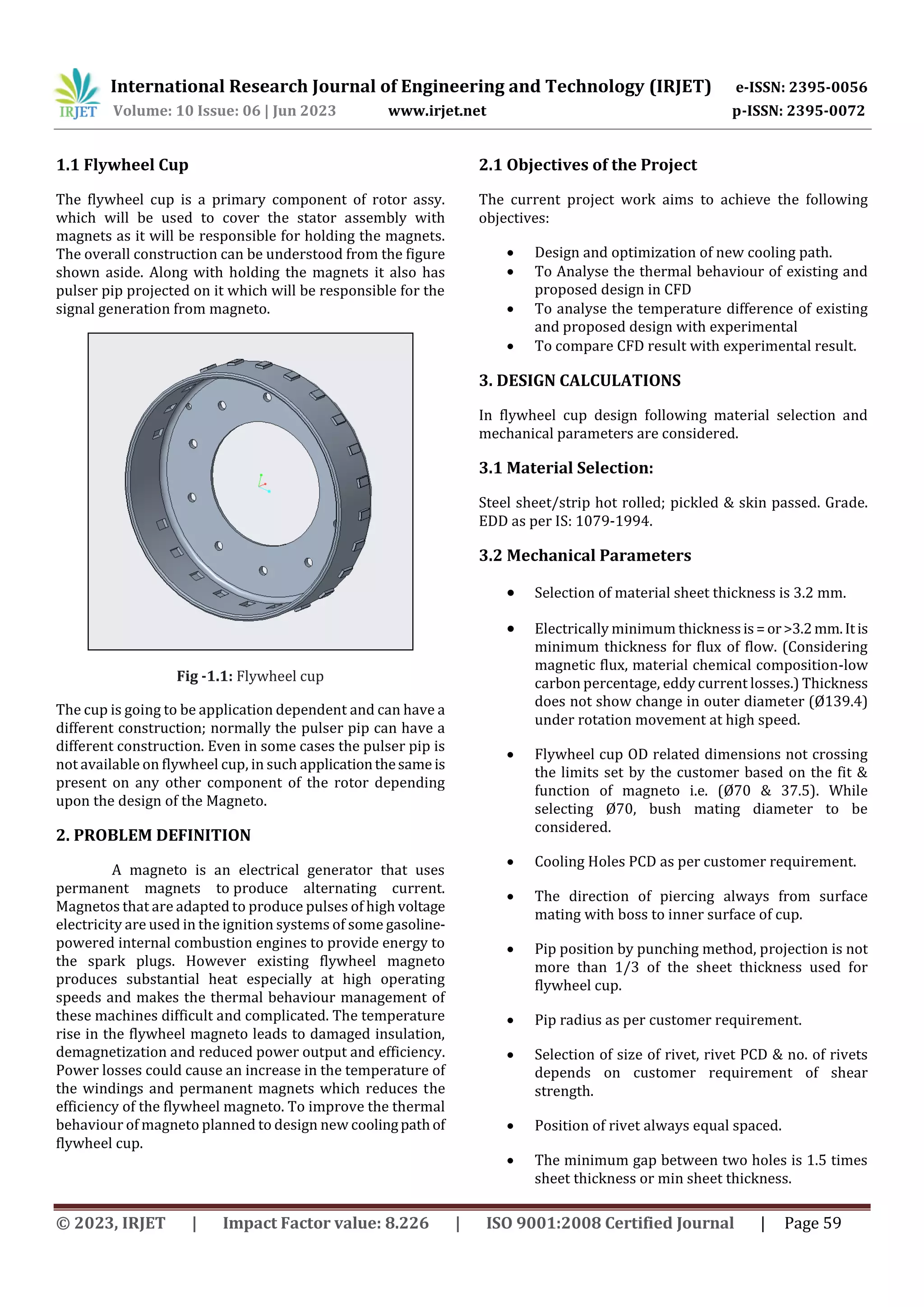 Design and Validation of Efficient Flywheel Cup of Magneto to Improve ...
