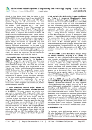 PREDICTION OF BMI FROM FACIAL IMAGE USING DEEP LEARNING | PDF