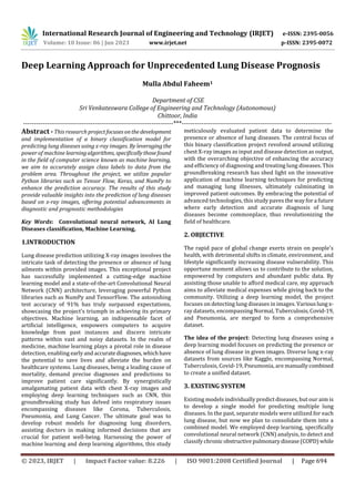 Deep Learning Approach for Unprecedented Lung Disease Prognosis | PDF | Lung and Respiratory ...