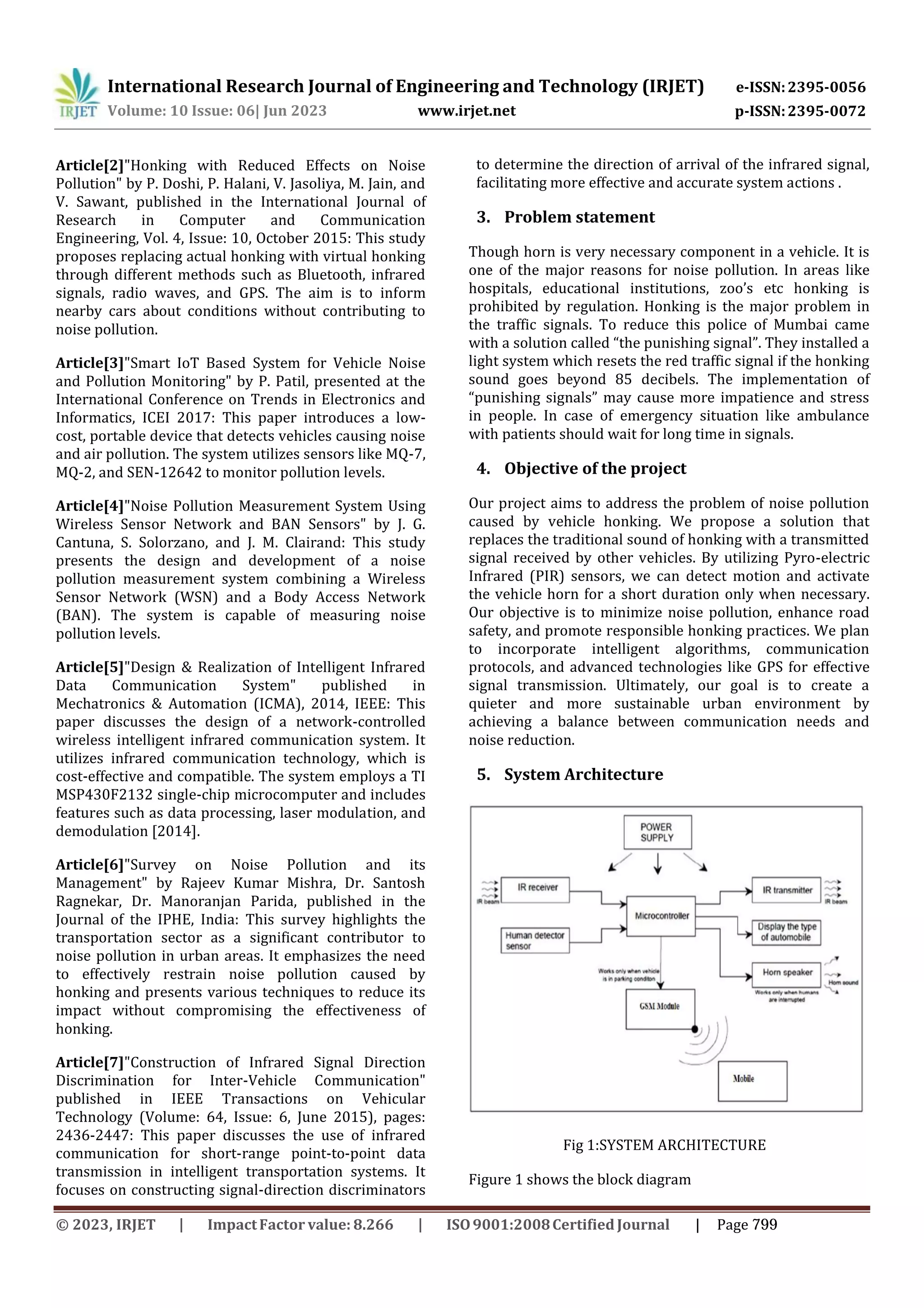 A Novel Approach To Reduce The Noise Pollution Caused By Honking of Vehicles | PDF