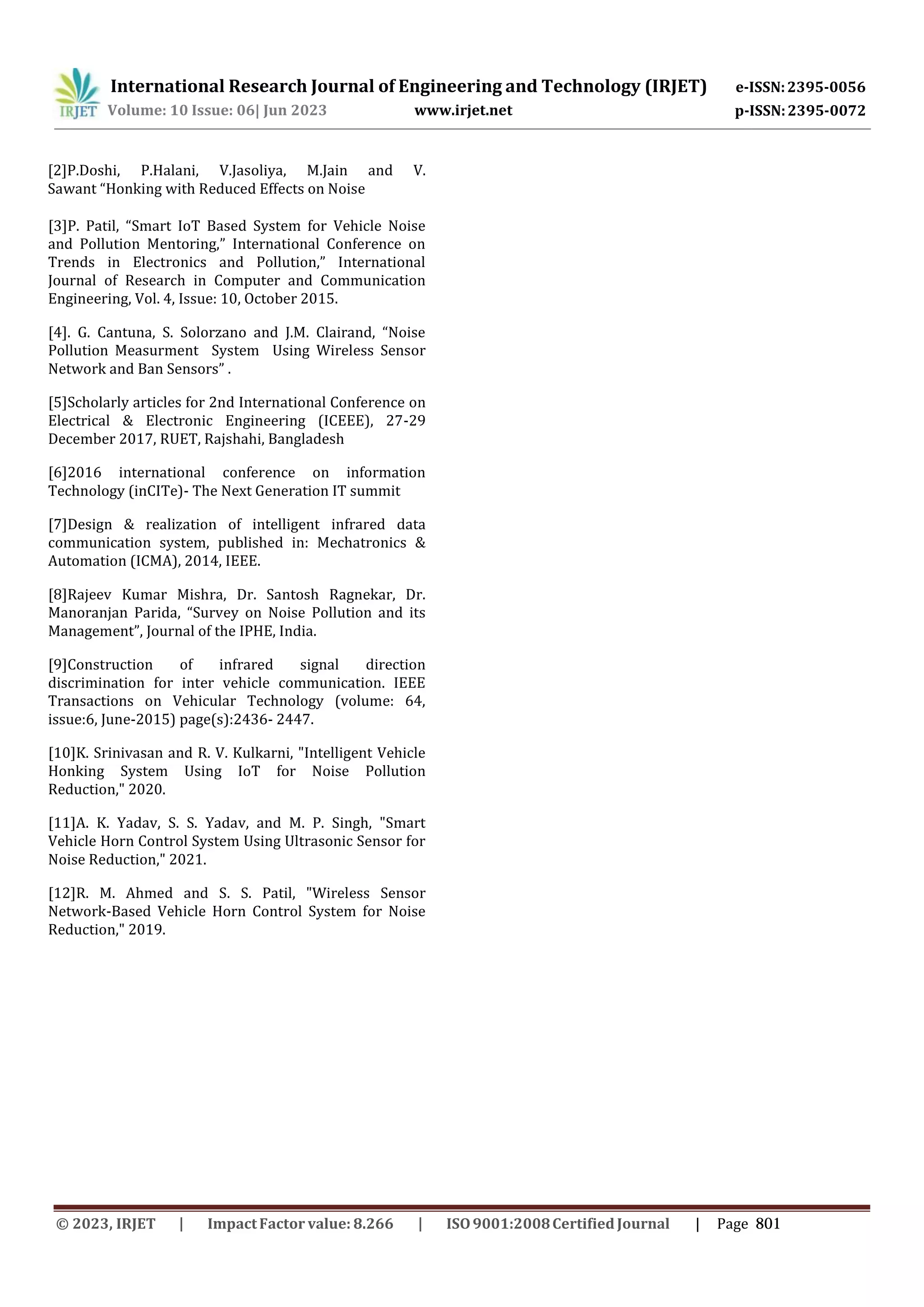 A Novel Approach To Reduce The Noise Pollution Caused By Honking of Vehicles | PDF