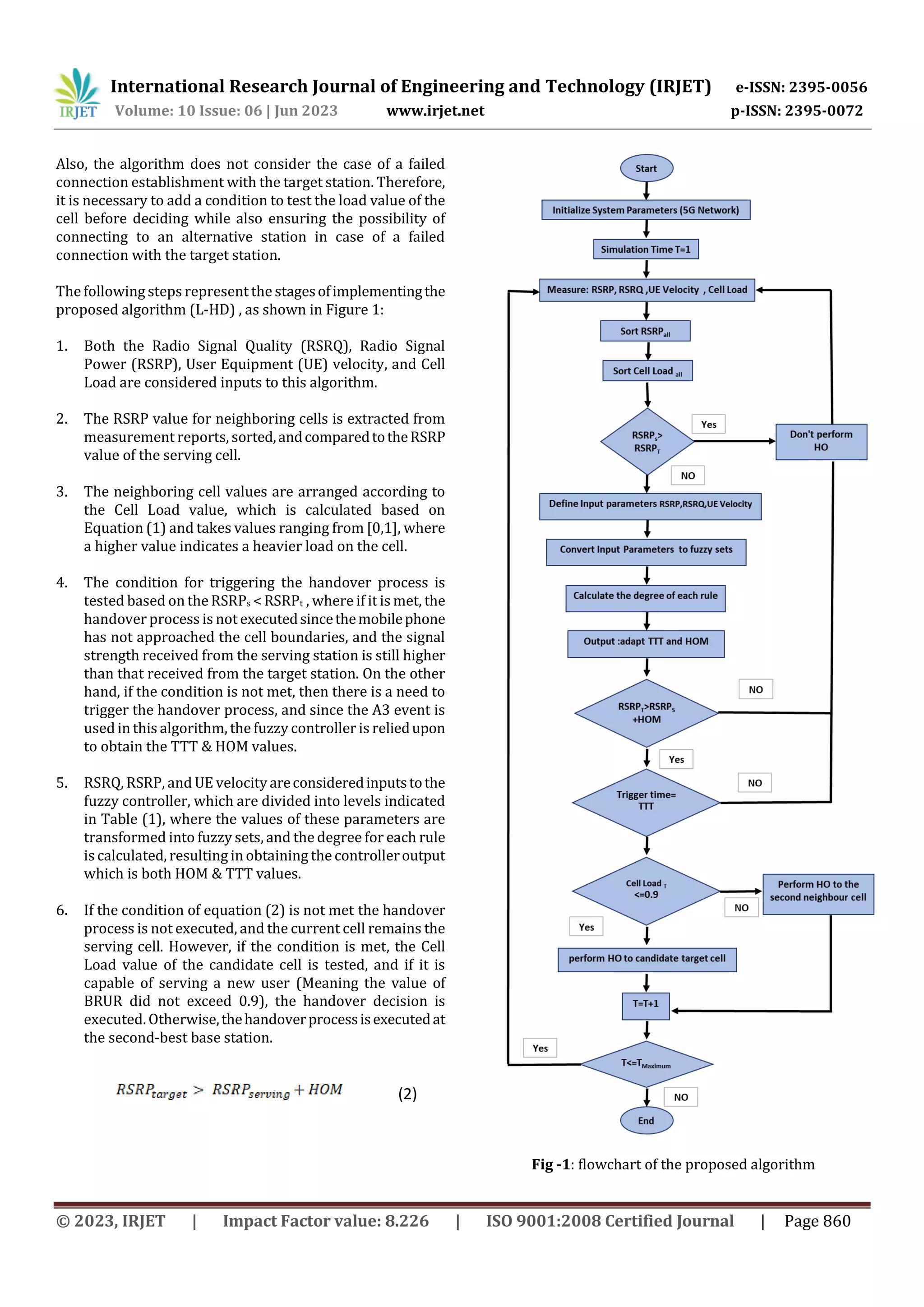 An Enhanced Algorithm for Load-based Handover Decision-making in 5G Wireless Networks. | PDF