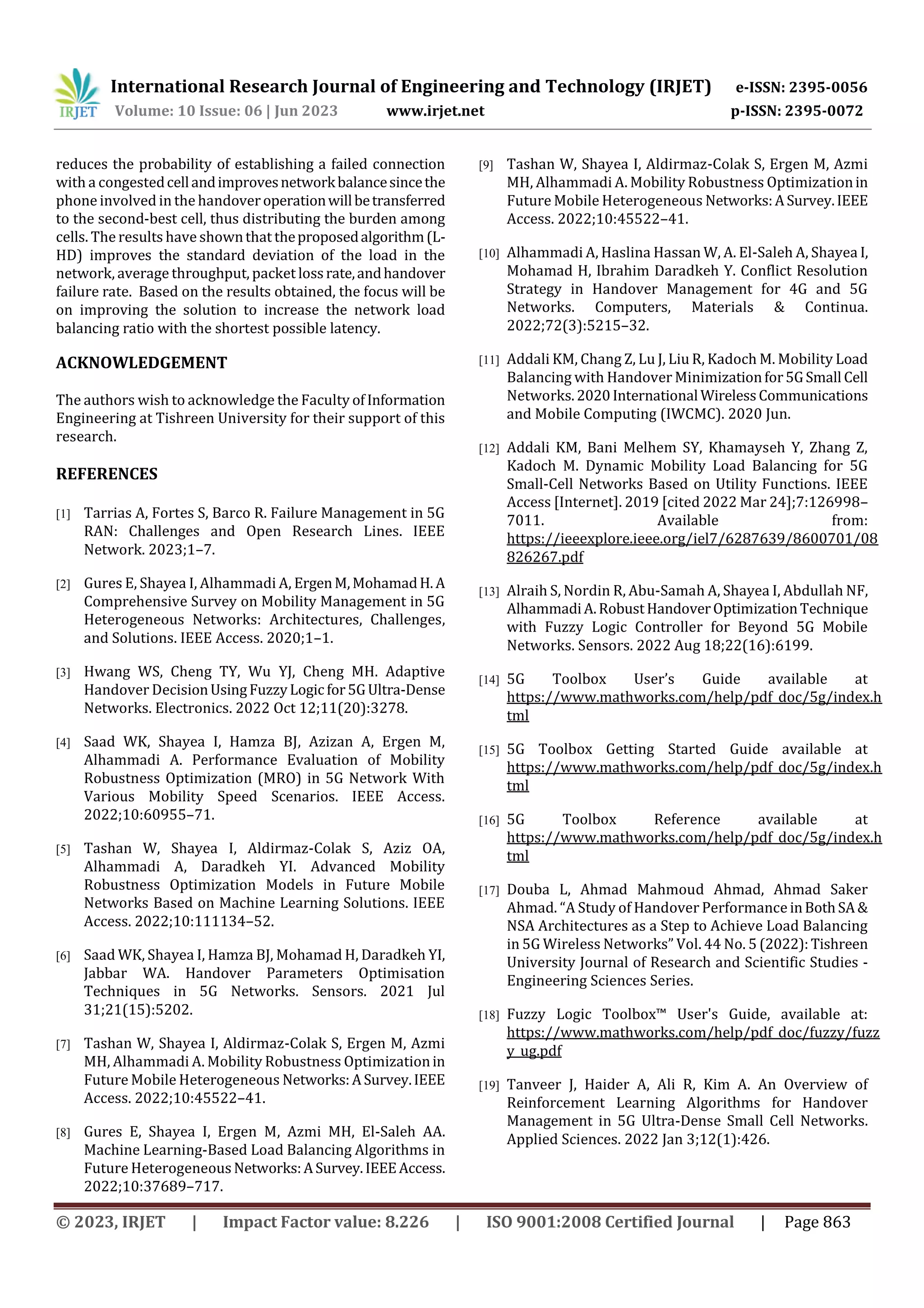 An Enhanced Algorithm For Load Based Handover Decision Making In 5g