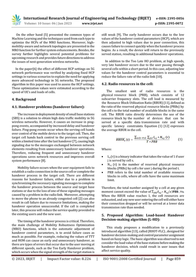An Enhanced Algorithm for Load-based Handover Decision-making in 5G Wireless Networks. | PDF