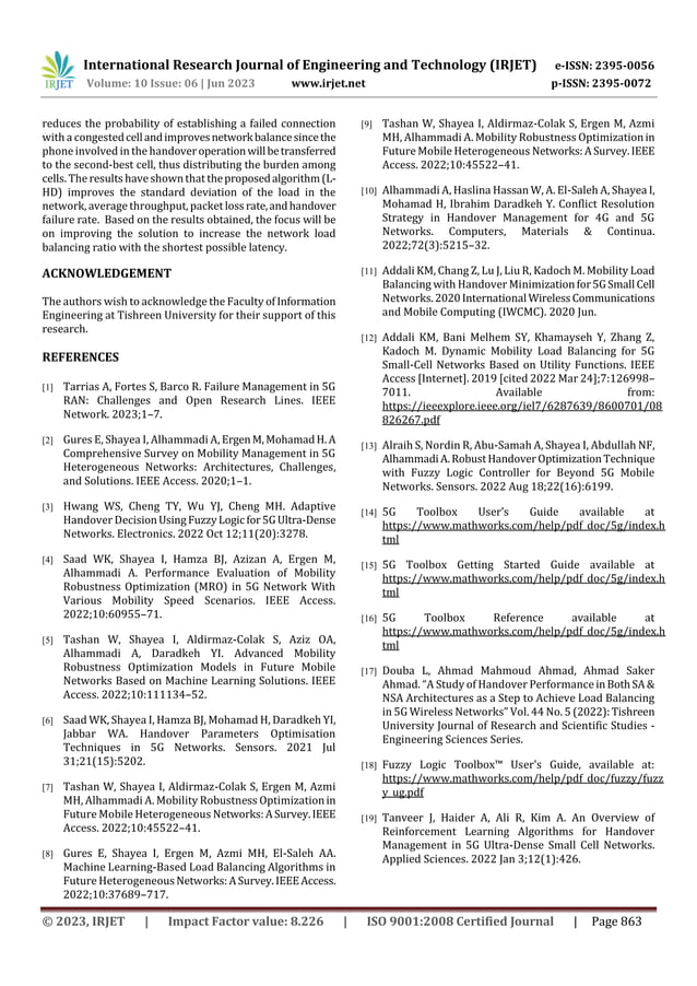An Enhanced Algorithm for Load-based Handover Decision-making in 5G Wireless Networks. | PDF