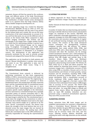 BRAIN TUMOR’S DETECTION USING DEEP LEARNING | PDF