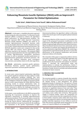 Enhancing Mountain Gazelle Optimizer (MGO) with an Improved F ...