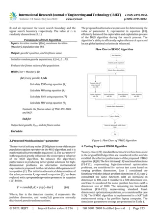 Enhancing Mountain Gazelle Optimizer (MGO) with an Improved F- Parameter for Global Optimization ...