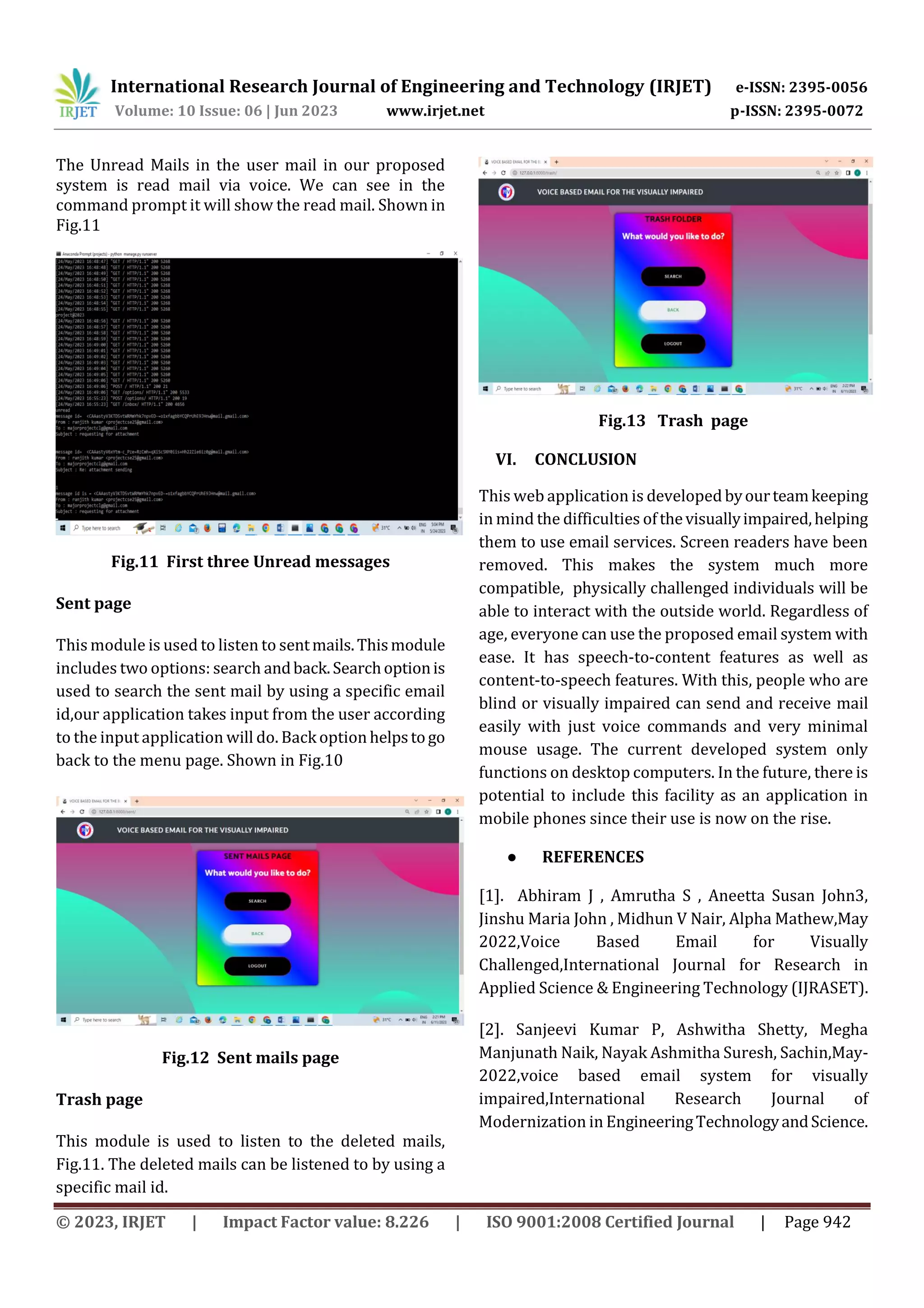 Voice Based Email System For Visual Impaired Using AI | PDF