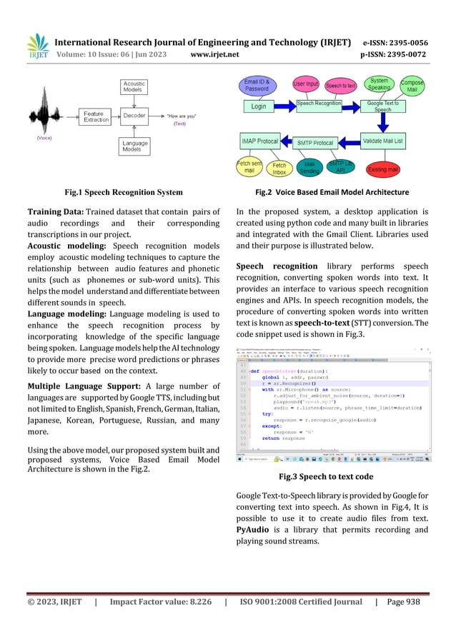Voice Based Email System For Visual Impaired Using AI | PDF | Email | Internet