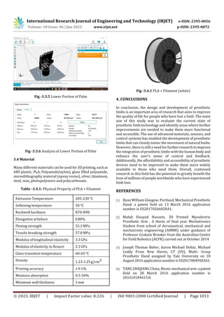 Design And Development Of Prosthestic Limbs | PDF
