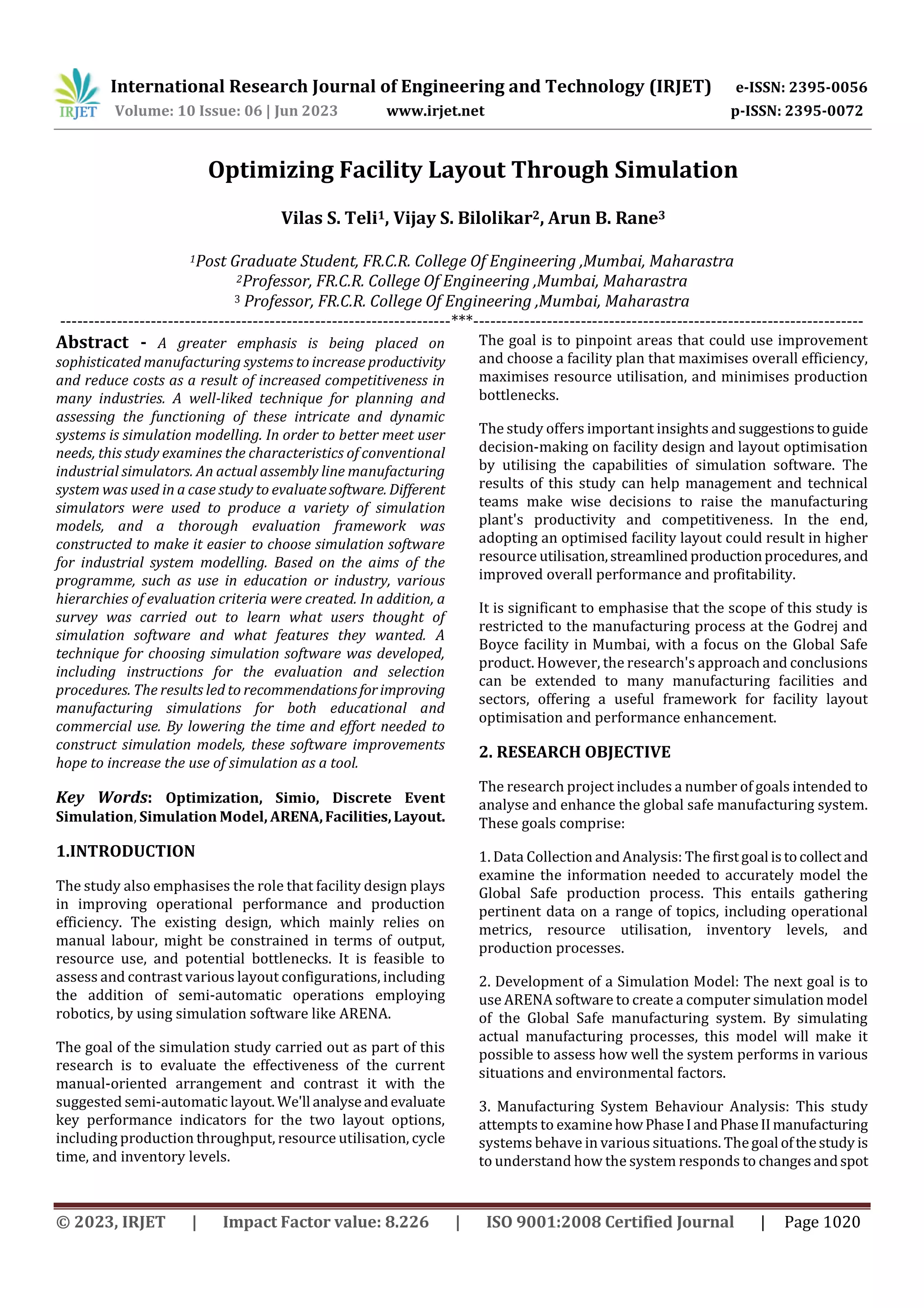 Optimizing Facility Layout Through Simulation | PDF