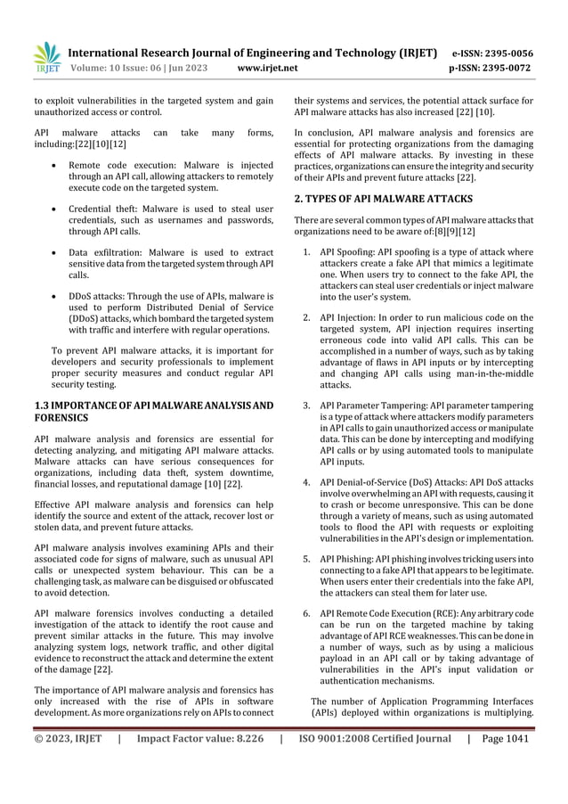 A Review Paper On Api Malware Analysis And Forensics Pdf