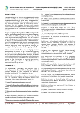 A REVIEW PAPER ON API MALWARE ANALYSIS AND FORENSICS | PDF