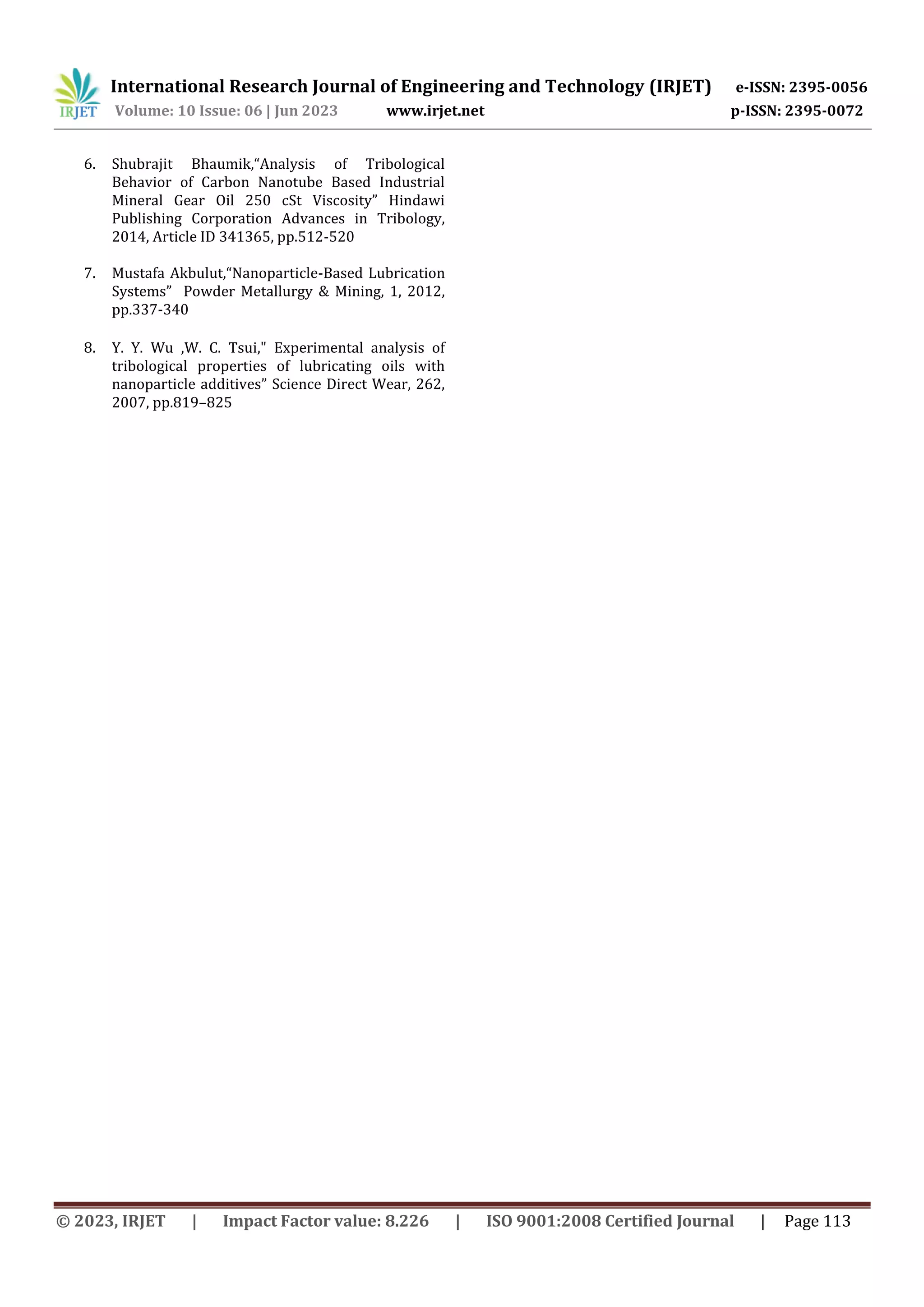 Investigation of Tribological Properties of Cotton Seed Oil By Adding MoS2 and SiO2 as a ...