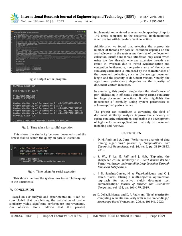 Performance Analysis And Parallelization Of Cosinesimilarity Of