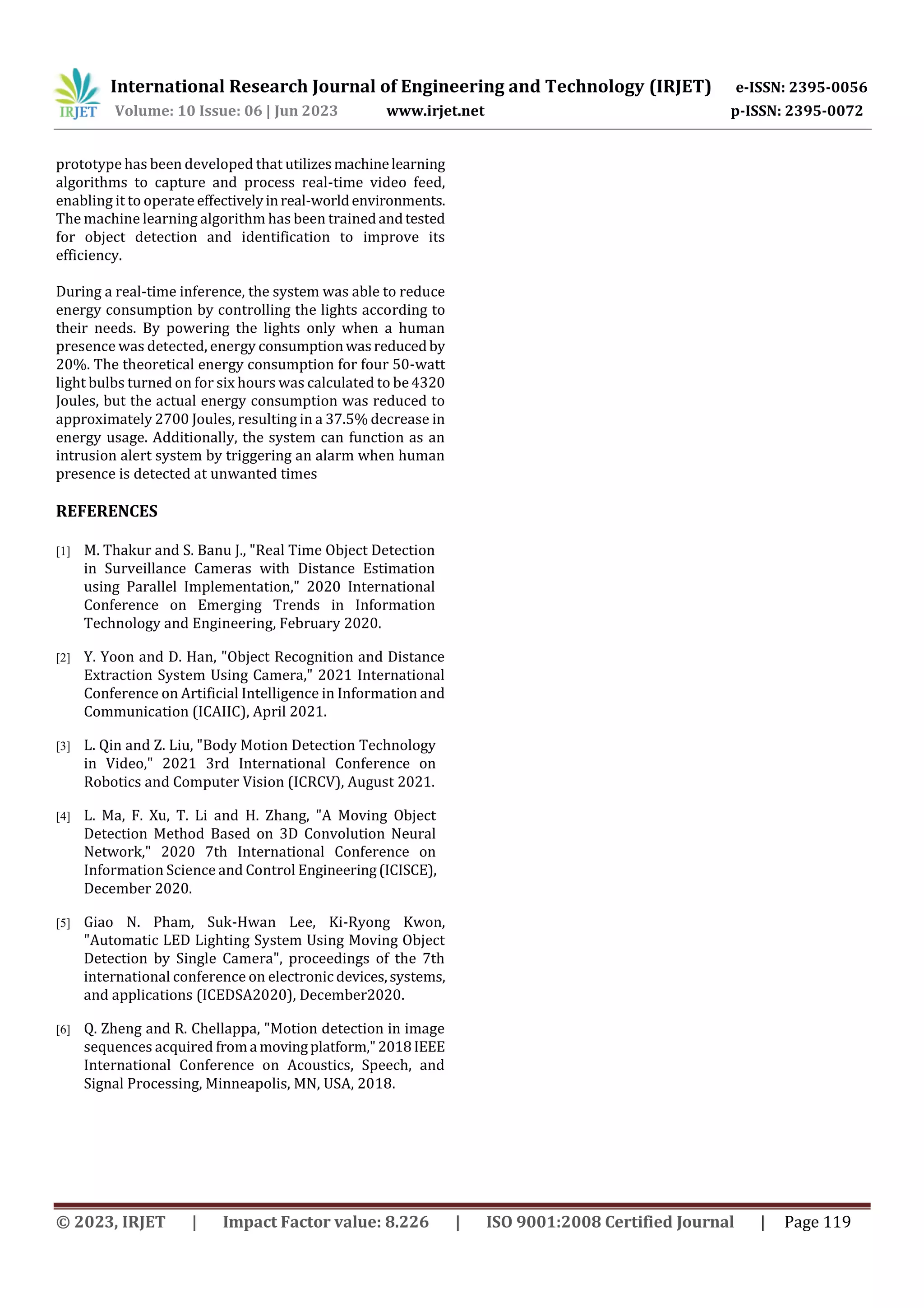 DYNAMIC ENERGY MANAGEMENT USING REAL TIME OBJECT DETECTION | PDF