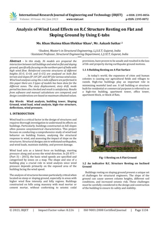 Analysis of Wind Load Effects on R.C Structure Resting on Flat and Sloping Ground by Using E ...