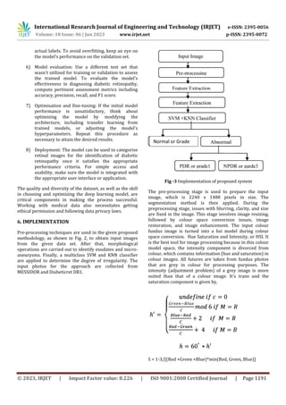 Diabetic Retinopathy detection using Machine learning | PDF