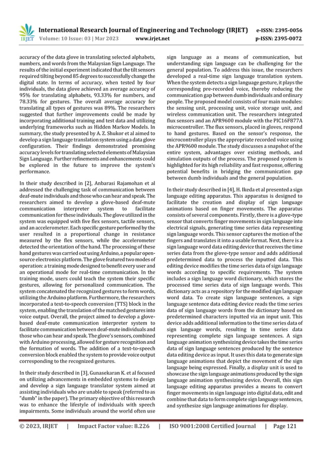 GLOVE BASED GESTURE RECOGNITION USING IR SENSOR | PDF