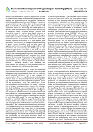 GLOVE BASED GESTURE RECOGNITION USING IR SENSOR | PDF