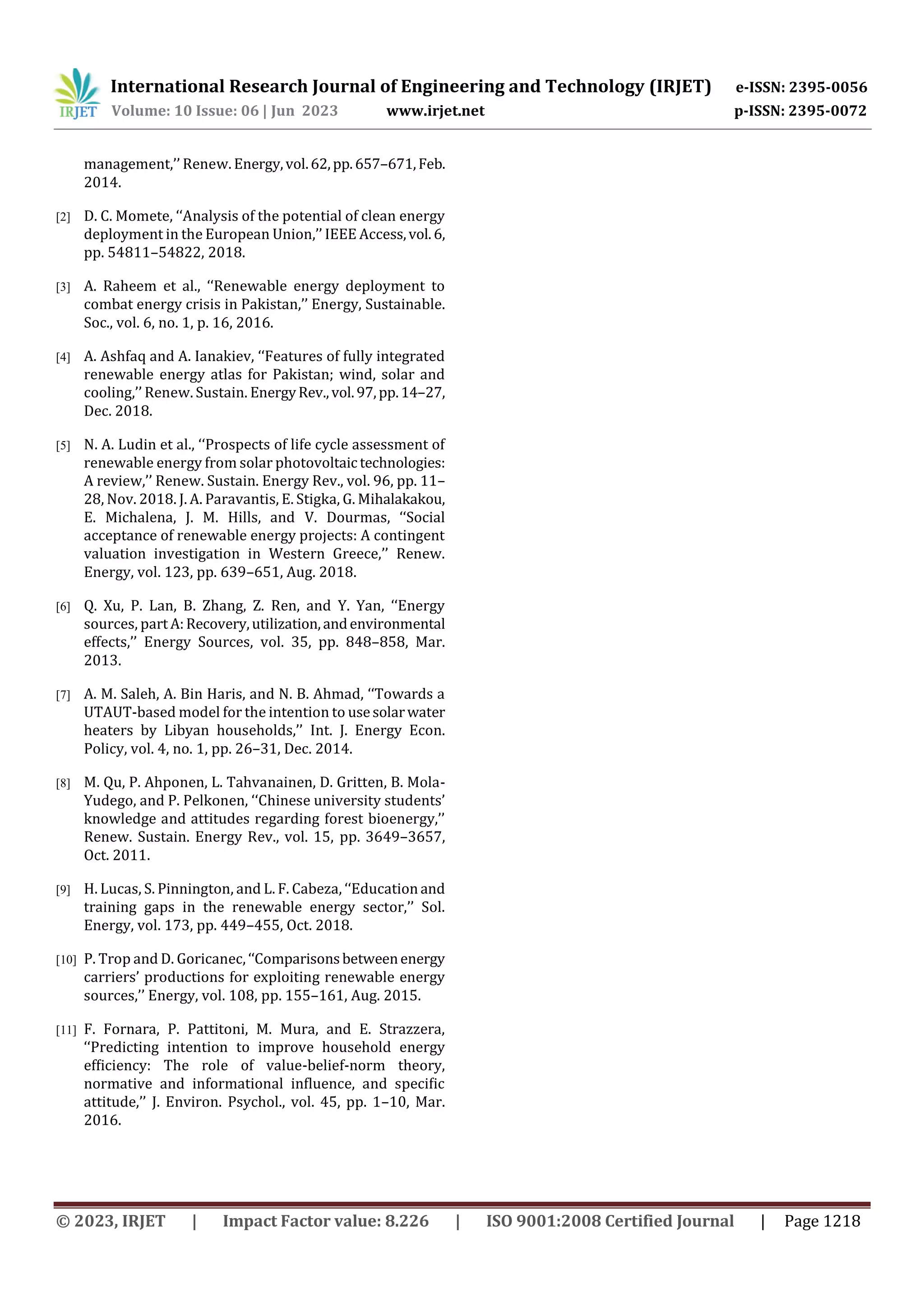 An Organized Review of Public Attitudes, Technologies, and Renewable Energy Sources: Towards ...