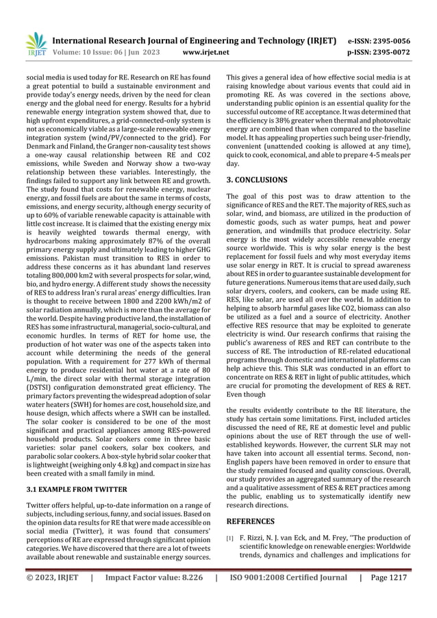 An Organized Review of Public Attitudes, Technologies, and Renewable Energy Sources: Towards ...